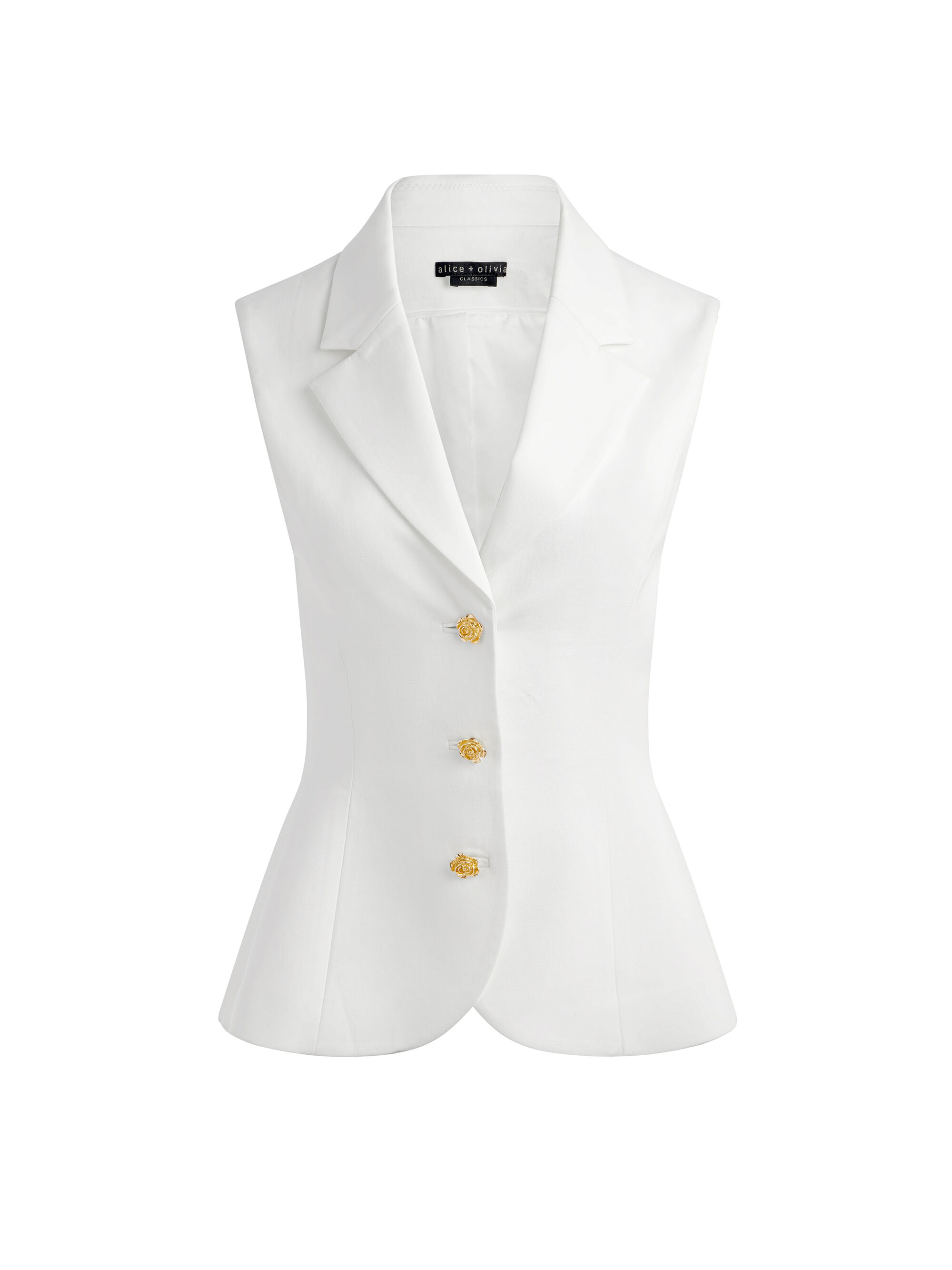 SAMMIE SCULPTED BLAZER VEST in OFF WHITE | ALICE + OLIVIA