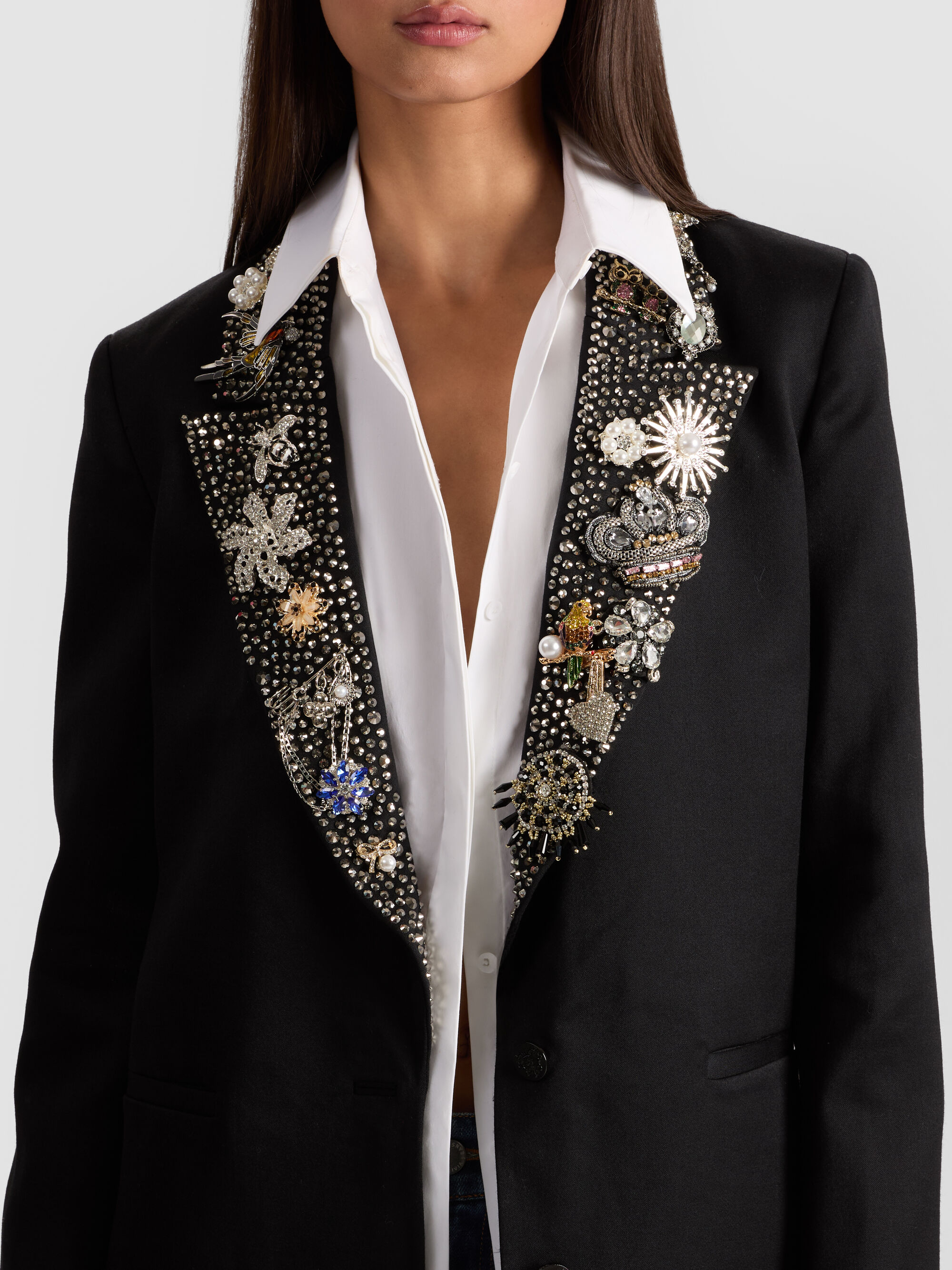 ELNA EMBELLISHED BLAZER in BLACK | ALICE + OLIVIA