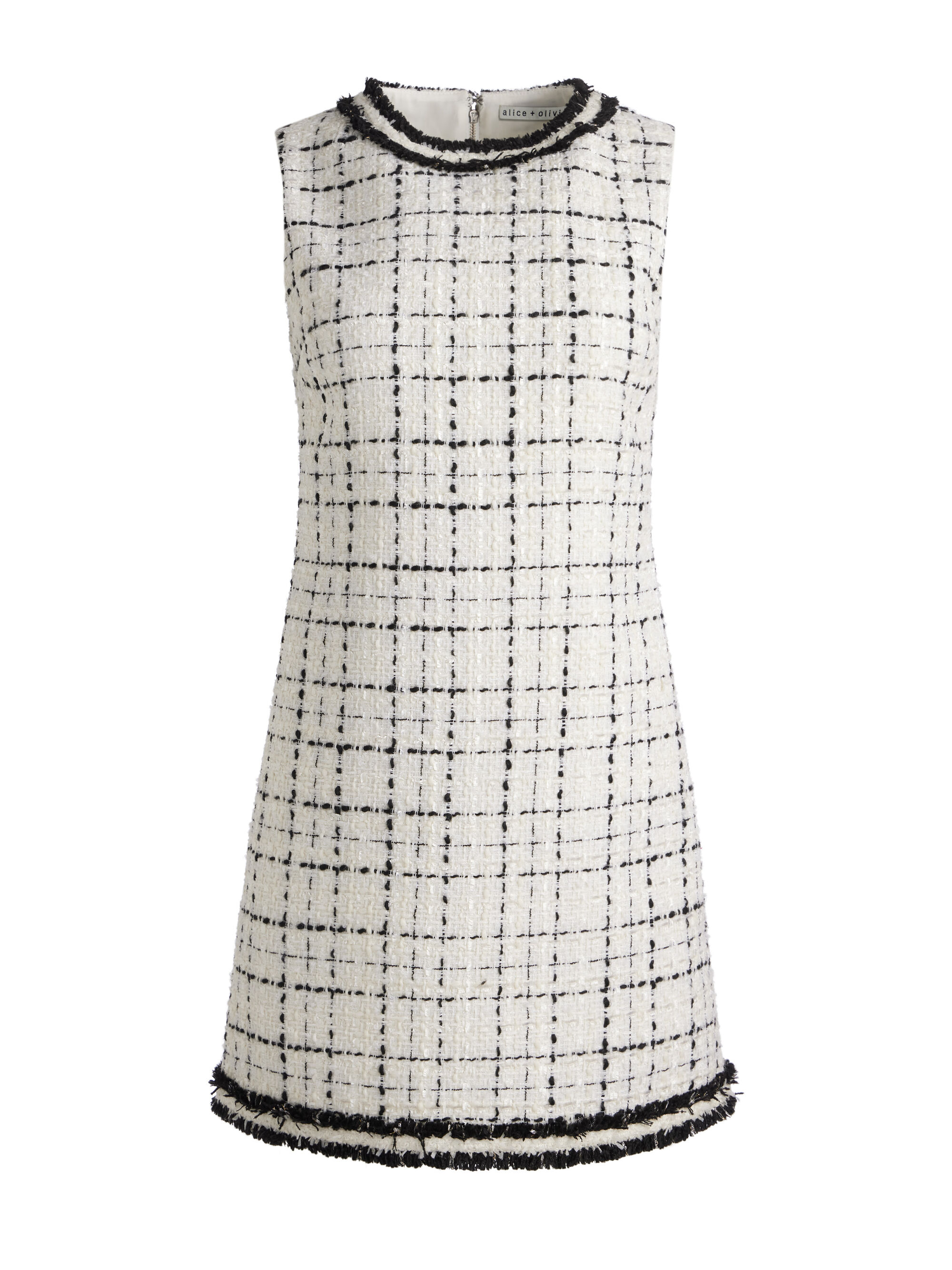 COLEY MINI DRESS in OFF WHITE/BLACK | ALICE + OLIVIA